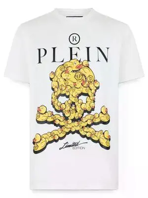 Philipp Plein Jersey T-shirt Duck Skull - White
