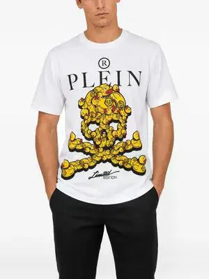 Philipp Plein Jersey T-shirt Duck Skull - White