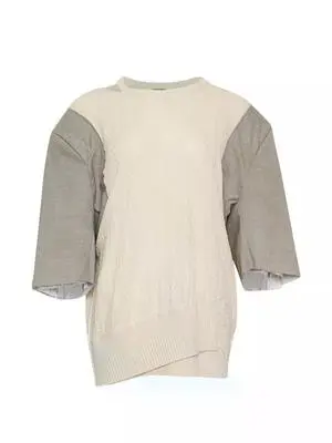 SONIA CARRASCO Cable-knit Panelled Sweater