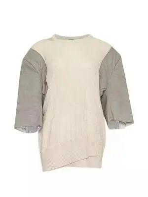 SONIA CARRASCO Cable-knit Panelled Sweater