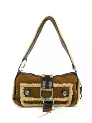 Dior 2005 Shearling Strap Handbag - Brown
