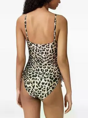 ALLSAINTS Court Leopard-print Ruched Swimsuit