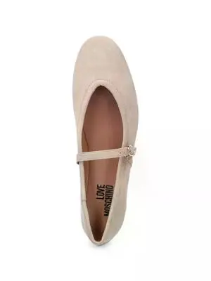 Moschino Heart-charm Buckle-strap Ballet Flats