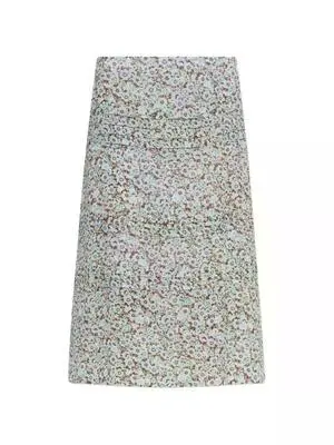 Tory Burch Floral-print A-line Midi Skirt - Blue