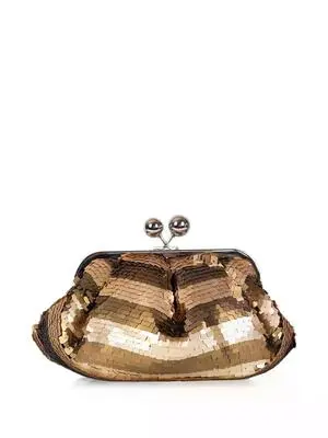 Max Mara Pasticcino Sequin-embellished Clutch Bag - Gold