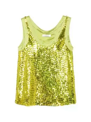 Liviana Conti Sequin-embellished Sleeveless Top - Green