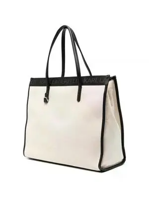 Karl Lagerfeld K/skuare Logo-print Canvas Tote Bag - Neutrals
