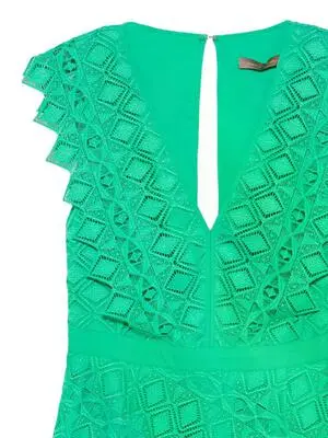 SIMONA CORSELLINI Lace Asymmetric-hem Mini Dress