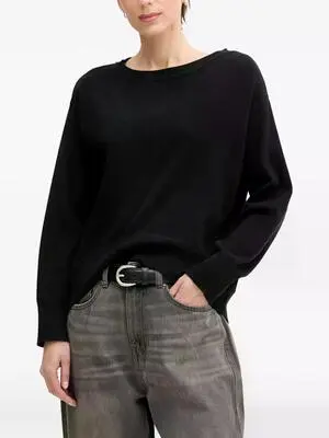 BENETTON Ribbed-trim Crew-neck Sweater - Black