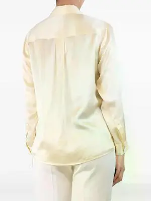 Albus Lumen Satin-finish Silk Blouse - Neutrals