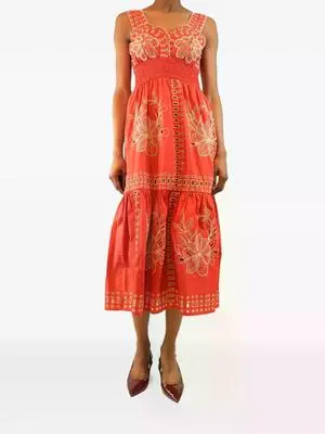 Rails Embroidered Tiered Midi Dress