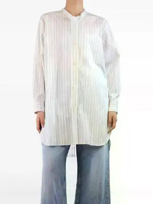 MARGARET HOWELL Striped Long-sleeve Shirt - White