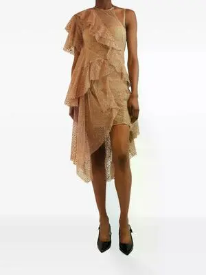 Zimmermann One-shoulder Polka-dot Dress - Neutrals