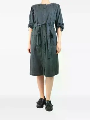 WYse Matilda Multi-stitch Midi Dress - Blue