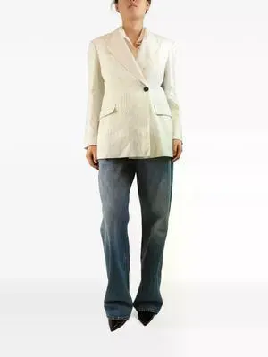 Brunello Cucinelli Striped Double-breasted Blazer - White