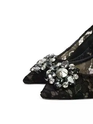 Dolce & Gabbana Embellished Lace Pumps - Black