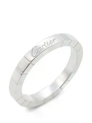 Cartier Lanière Logo-engraved Ring In White Gold - Silver