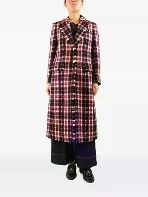 Thom Browne Tartan Check Single-breasted Coat
