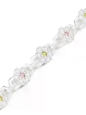HATTON LABS Crystal-embellished Floral-link Bracelet