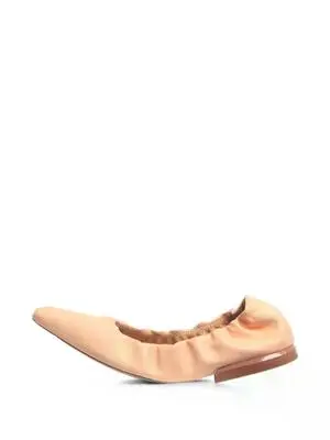 Dries Van Noten Ruched Leather Ballet Flats - Neutrals