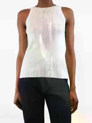 ISSUE TWELVE Zoe Ribbed Vest Top - White