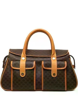 Celine 2000 Macadam Coated Canvas Handbag - Brown