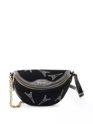 Balenciaga Souvenir Cross Body Bag With Rhinestone Embellishment