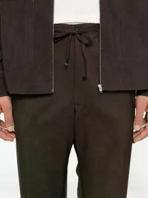 Corneliani Dark Drawstring Waist Trousers - Brown