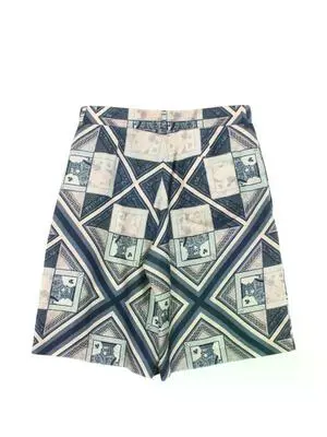Dior Kenny Scharf Silk Graphic Print Shorts