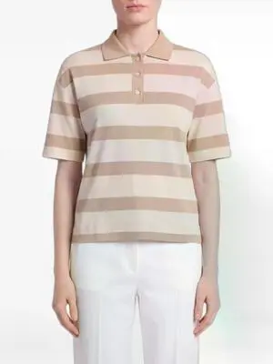 Max Mara Striped Cotton Polo Shirt