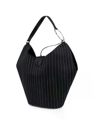 DONDUP Large Pinstripe Tote Bag - Black