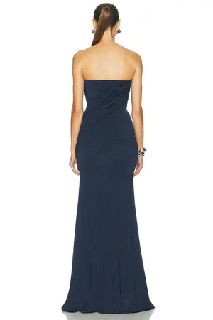 Alex Perry Strapless Drape Gown - Marine