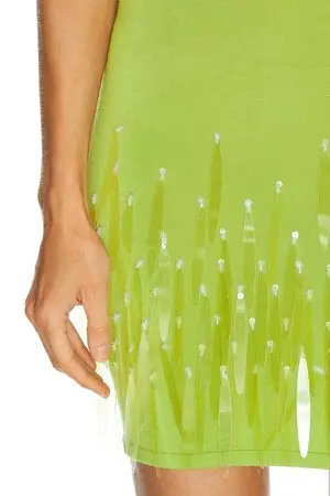 David Koma Sequin Embroidered Mini Knit Dress