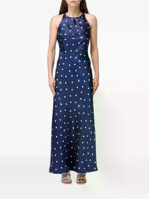 MC2 SAINT BARTH Polka-dot Silk Dress - Blue