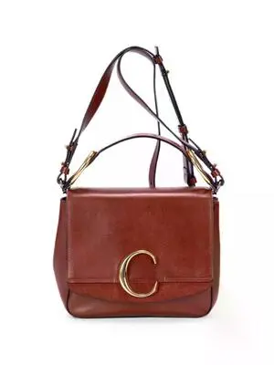 Chloé C Logo Shoulder Bag - Brown