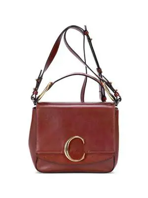 Chloé C Logo Shoulder Bag - Brown