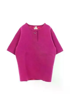 Hermès Fine Knit Short Sleeve Crew Neck Top - Pink