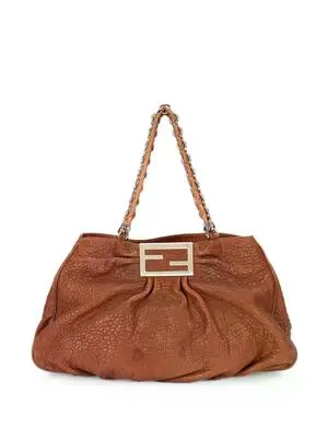 Fendi Mia Logo-plaque Shoulder Bag - Brown