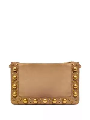 SECRET PON-PON Tatiana Stud-embellished Shoulder Bag - Neutrals