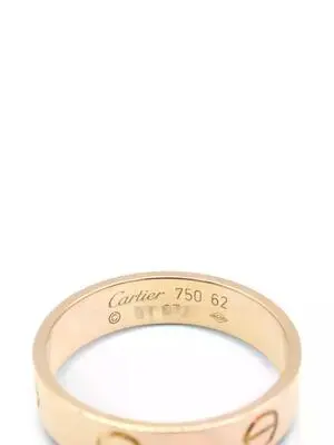 Cartier 18kt Rose Love Engraved Band Ring - Gold