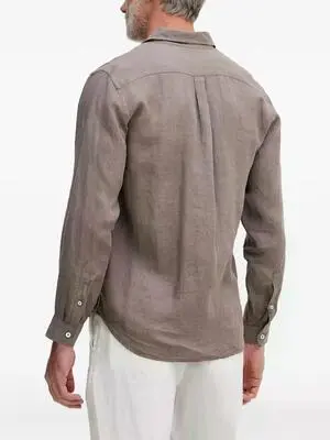 BENETTON Linen Long-sleeve Shirt - Brown