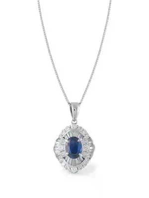 LB EXCLUSIVE Double-halo Sapphire And Diamond Necklace - Silver