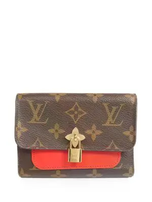 LOUIS VUITTON Monogram Flower Lock Wallet - Brown