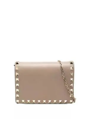 Valentino Garavani 2000-2017 Leather Rockstud Chain Pouch Crossbody Bag - Pink