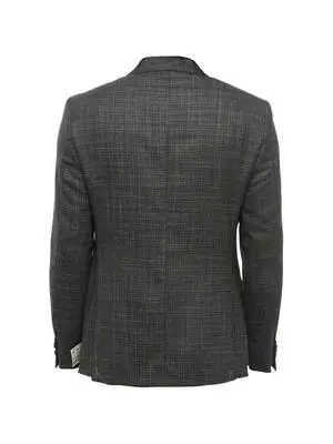 Corneliani Single-breasted Checked Blazer - Grey