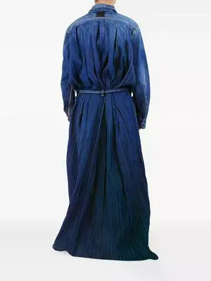 Off-White Pleated-back Maxi Dress
