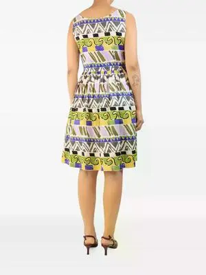 Prada Printed Sleeveless Midi Dress - Neutrals