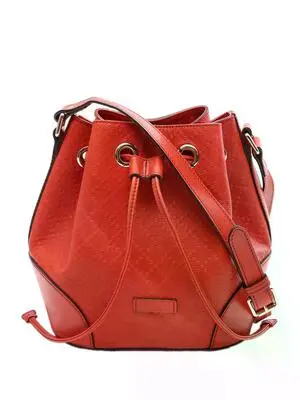 Gucci 2000-2015 Diamante Leather Bright Bucket Bag - Red