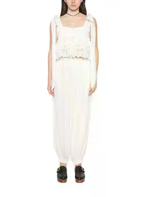 Chloé Broderie Anglaise Tie-fastening Top
