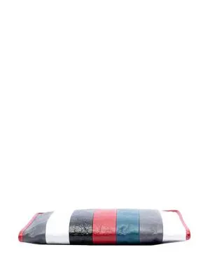 Balenciaga Lambskin Striped Bazar Clutch Bag